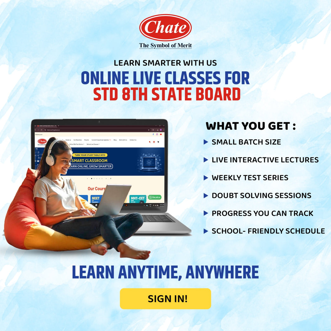 Chate Online Live Classes – 8th to 10th Interactive Learning – Chate Coaching Classes